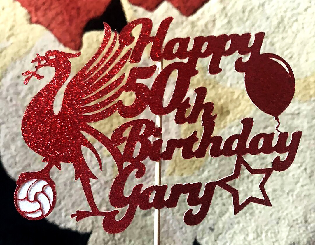 Liverpool FC Cake Topper Personalised With Your Name & Age All Ready to ...