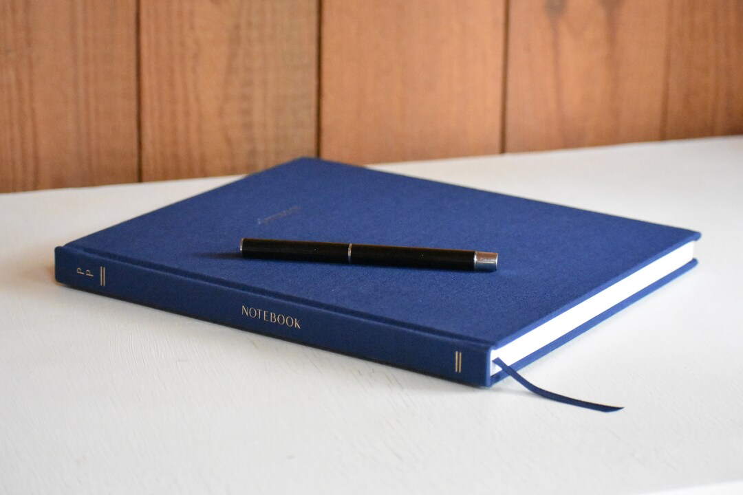 Luxury Linen Cover Notebook, Journal, With Lined Pages, Gold Stamping ...