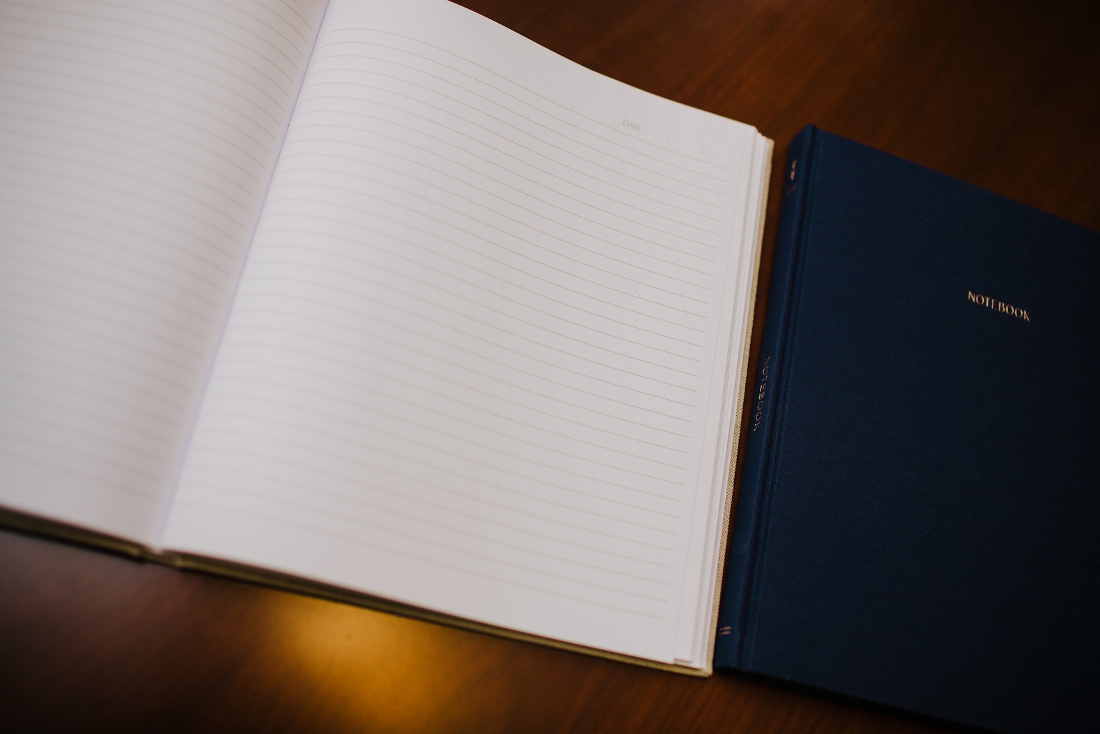 Luxury Hardcover Linen Notebook, Journal, With Lined Paper, Gold Foil ...