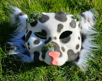 Dairy Cow W/bendable Ear Tag Therian Mask - Etsy