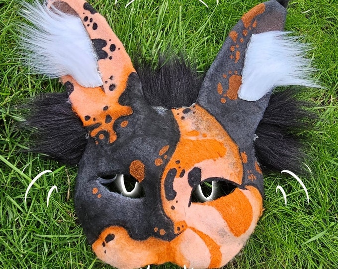 Harlequin Rabbit Therian Mask - Etsy