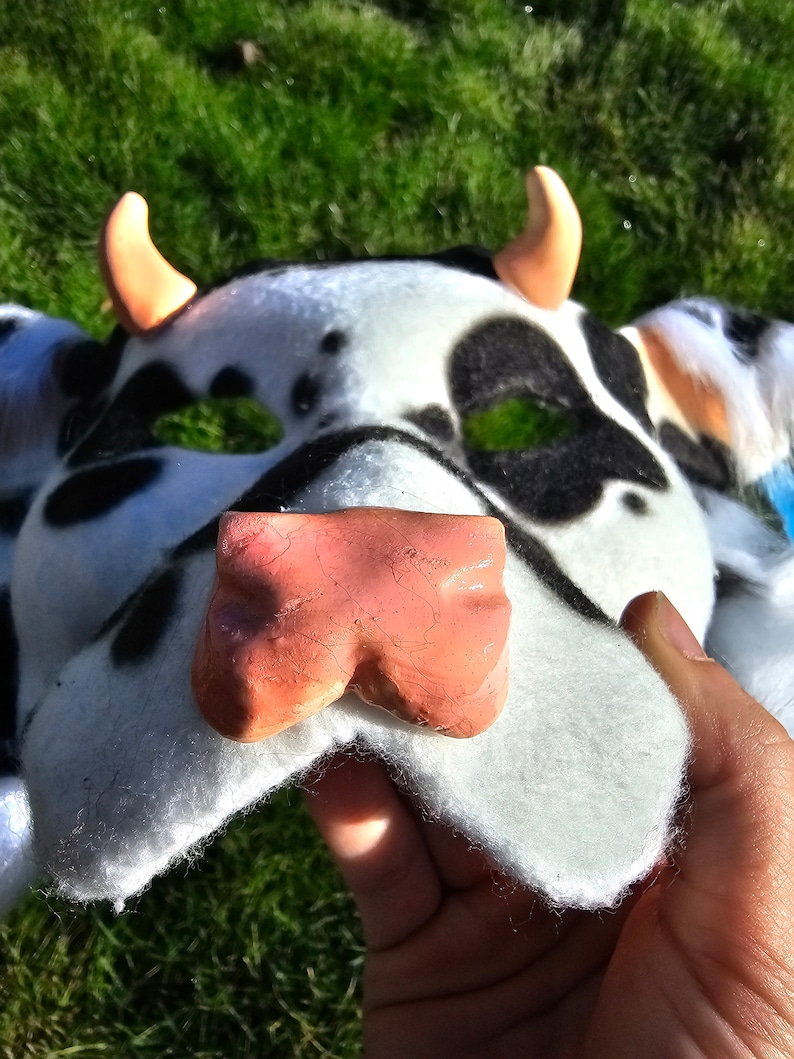 Dairy Cow W/bendable Ear Tag Therian Mask - Etsy Australia