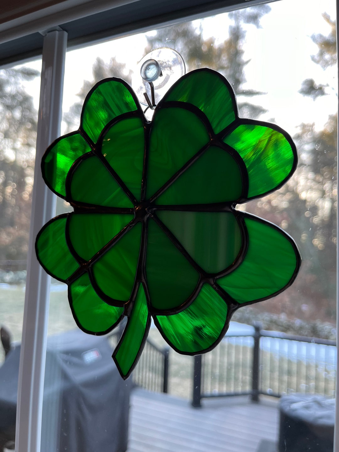 Clover Stained Glass Suncatcher - Etsy