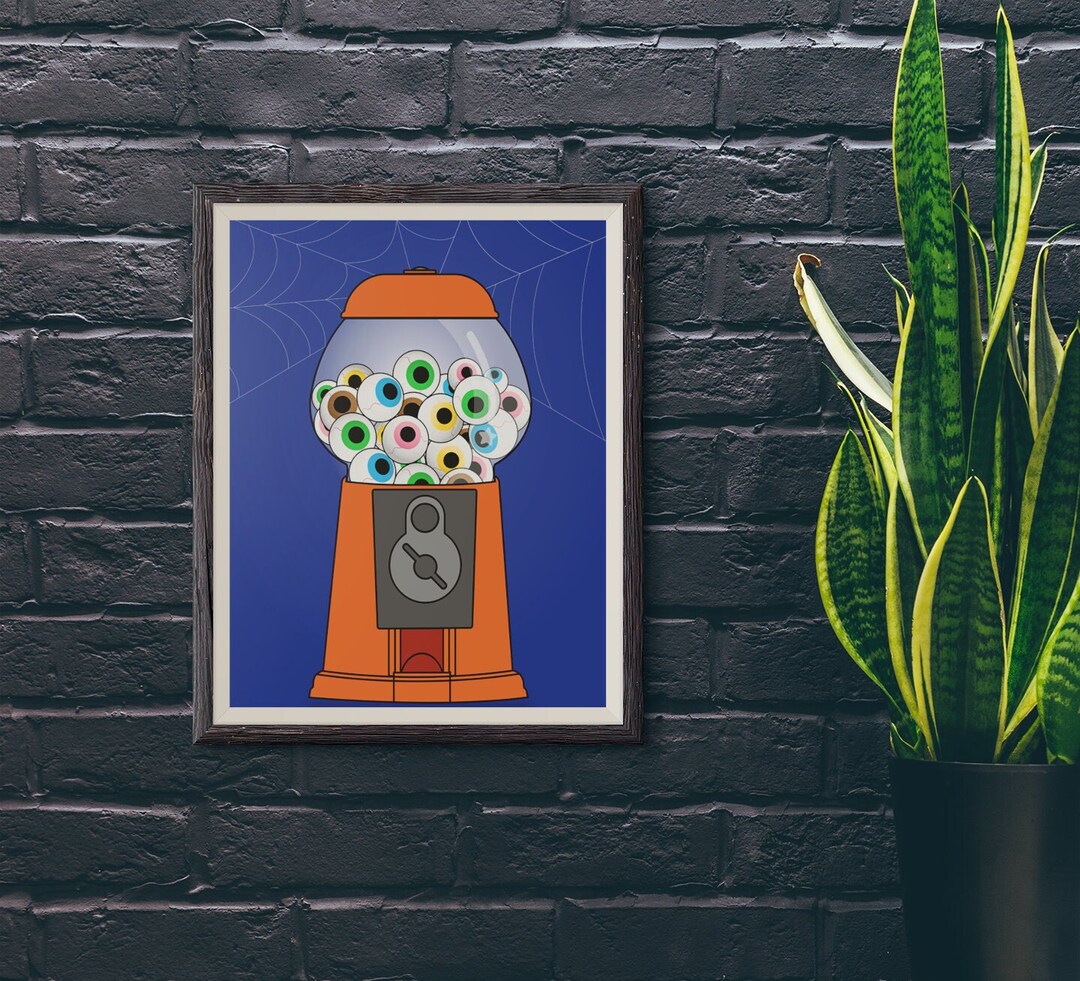 Halloween Gumball Machine Wall Art | Eyeballs in Gumball Machine With ...