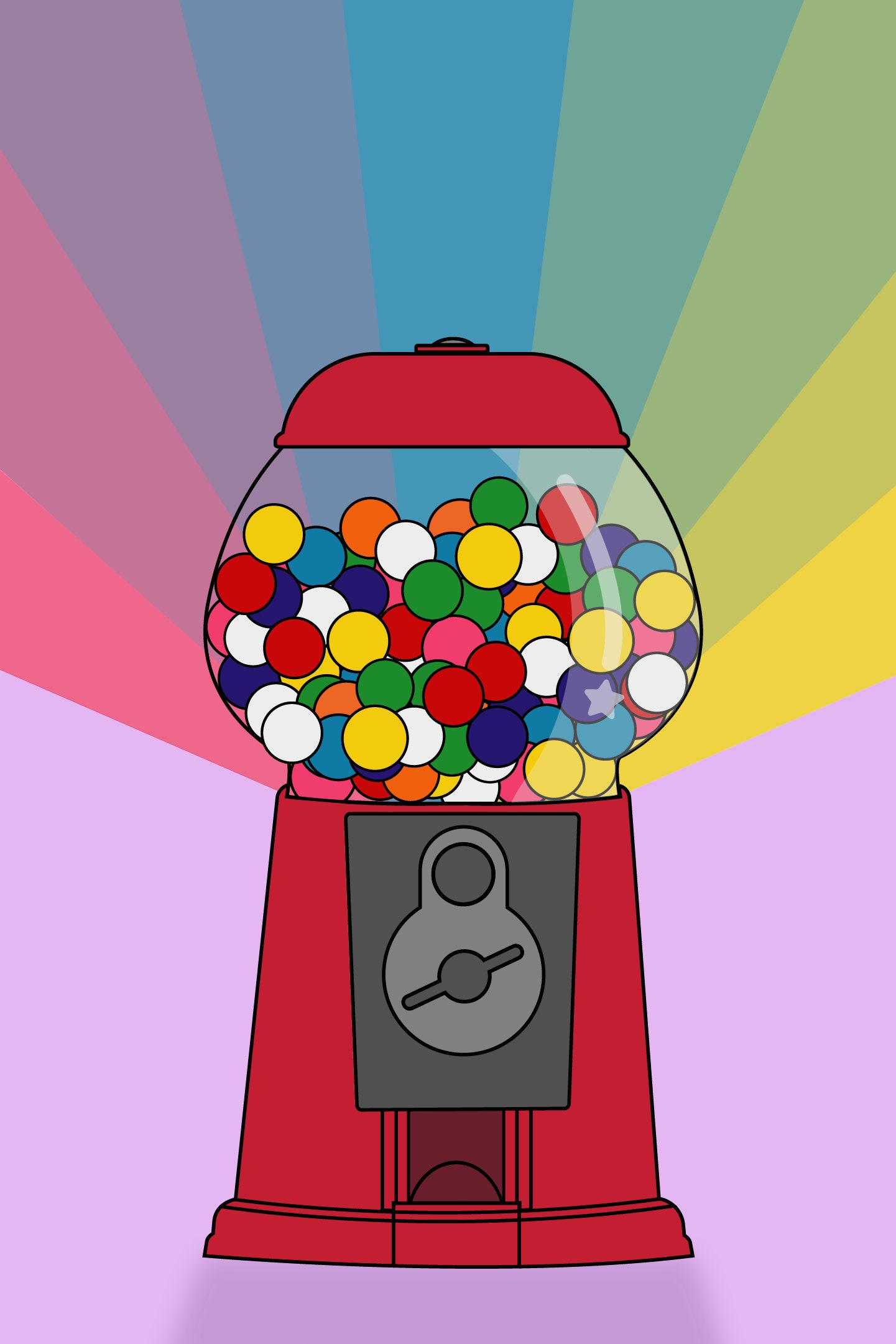 Gumball Machine Wall Art | Colourful Rainbow Pride Gumball Candy ...