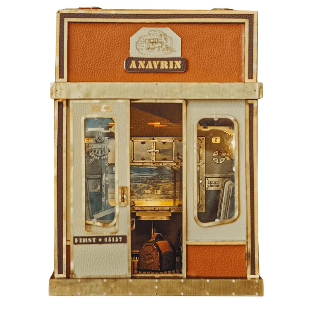 1940s Train Cabin Motion Book Nook, Handmade Rotating Diorama, Lighted ...