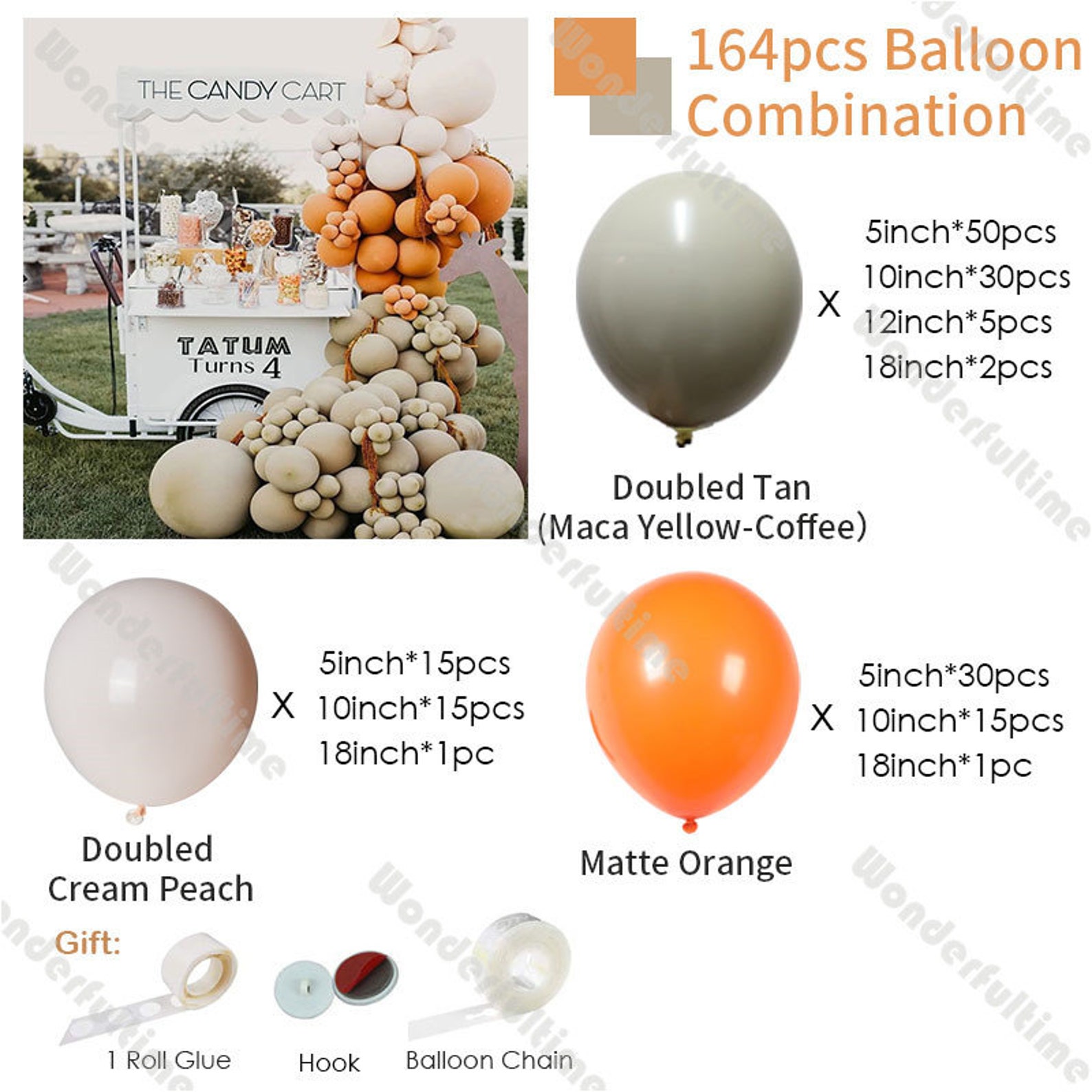 164pcs Doubled Tan Balloon Arch Garland Kit Boho Baby Shower Decoration ...