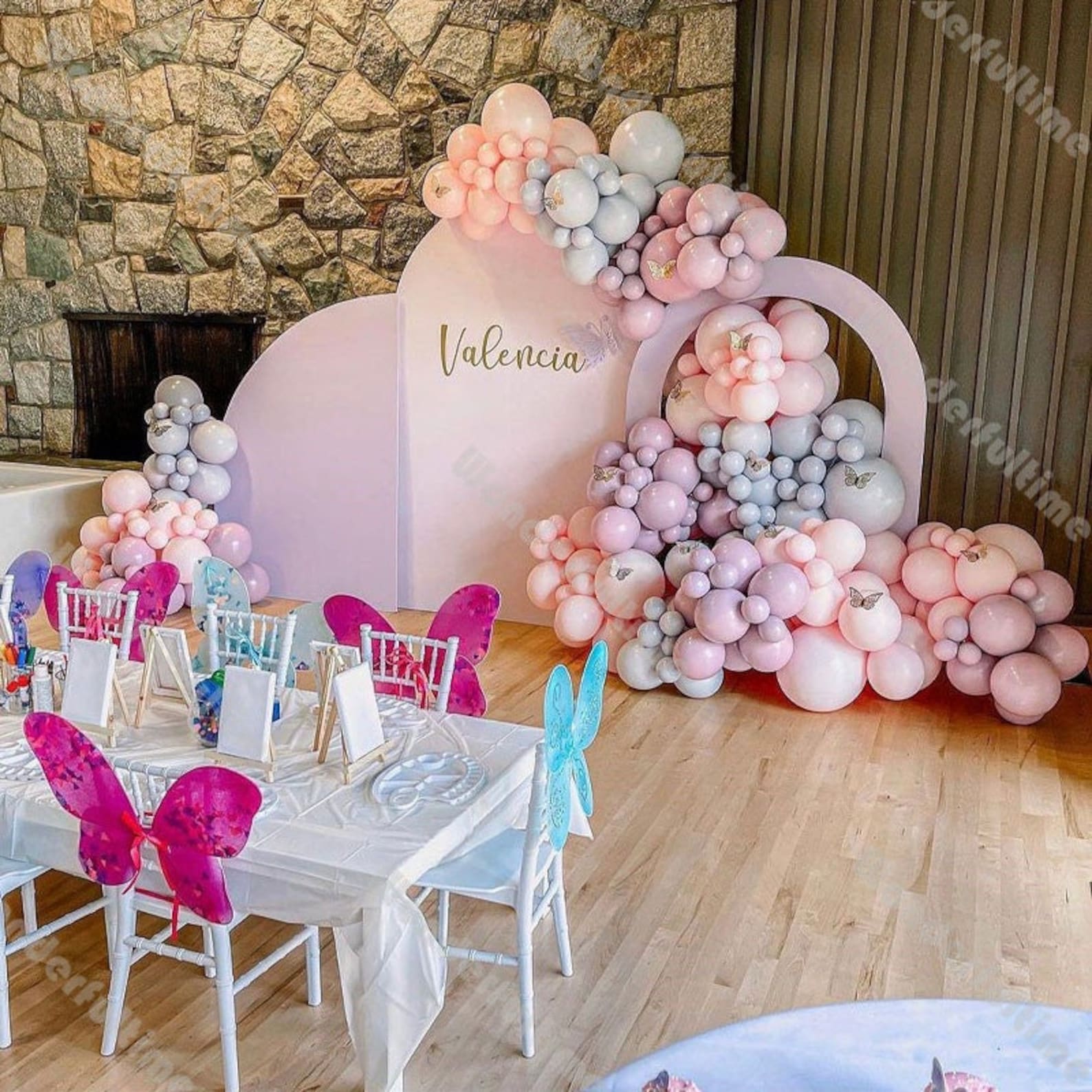 220pcs Doubled Macaron Baby Pink Balloon Arch Garland Kit Baby Shower ...