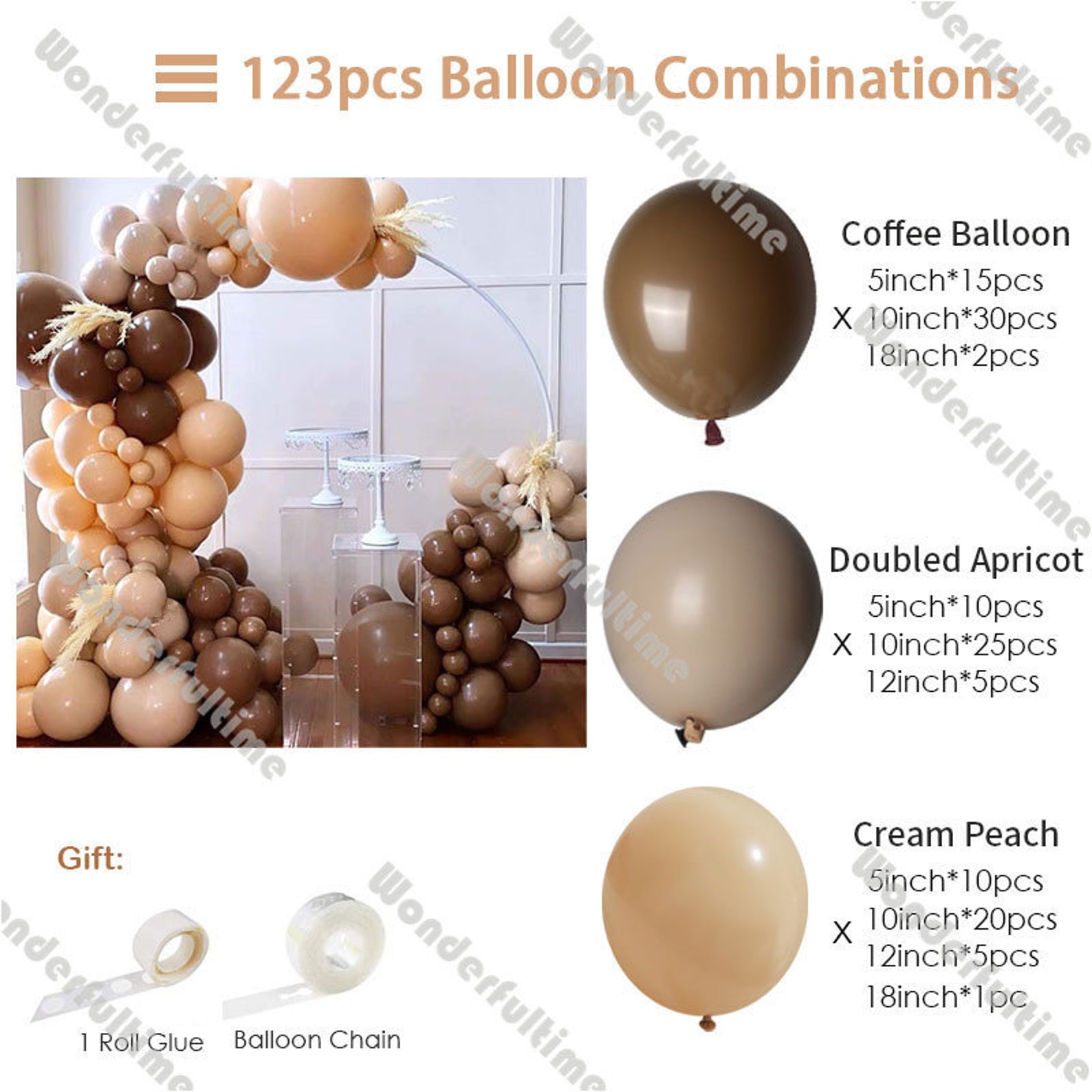 123pcs Coffee Balloon Arch Garland Boho Wedding Decoration - Etsy