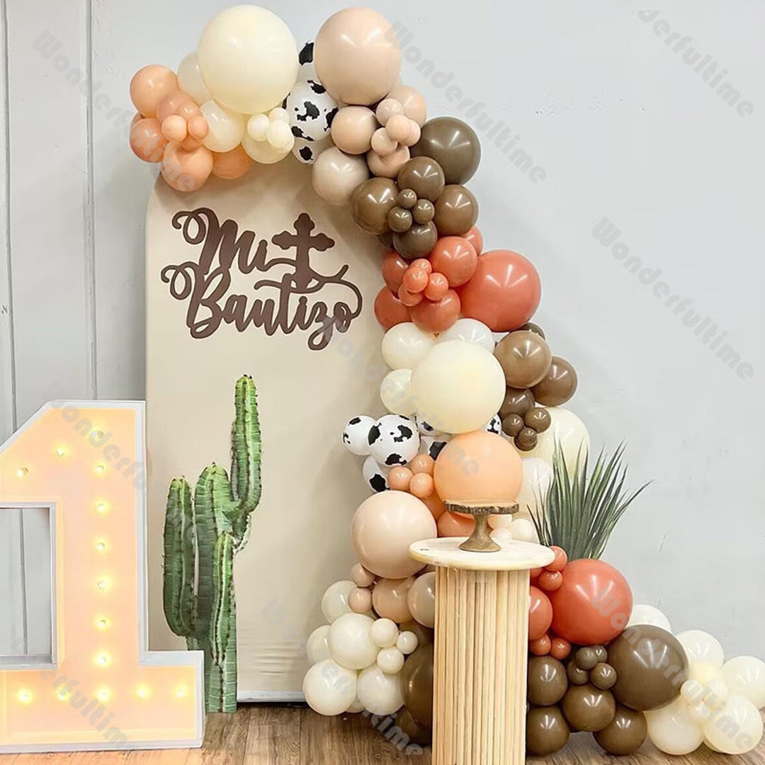 136pcs Farmyard Balloon Garland Kit Burnt Orange Ivory Cute Balloon ...