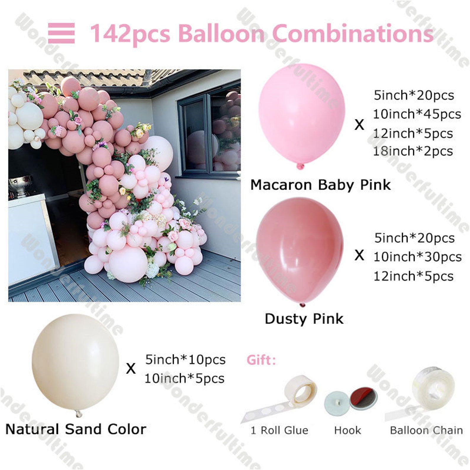 142/173pcs Macaron Baby Pink Balloon Arch Garland Wedding | Etsy