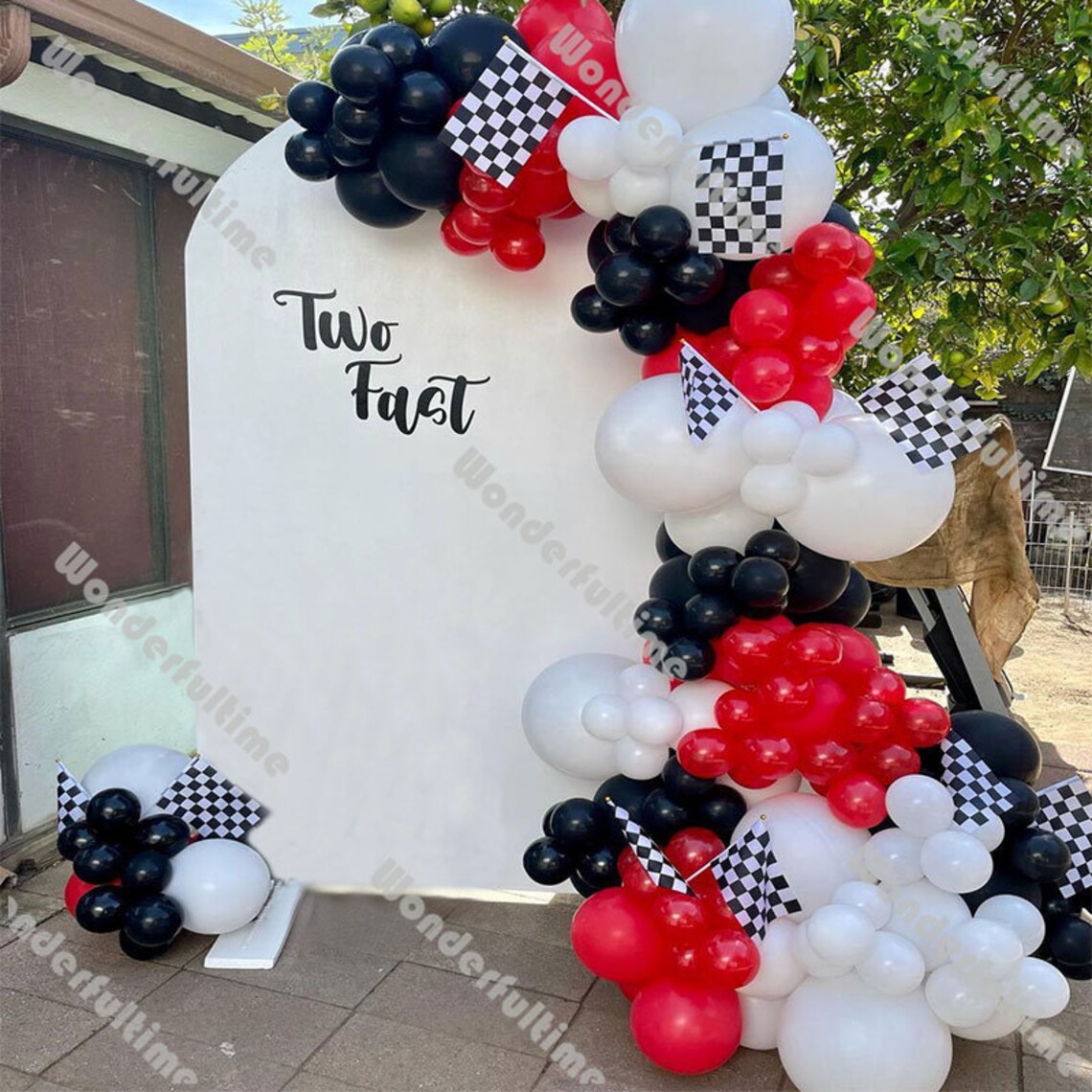 175/176pcs Matte Red Black White Balloon Garland Arch Kit - Etsy