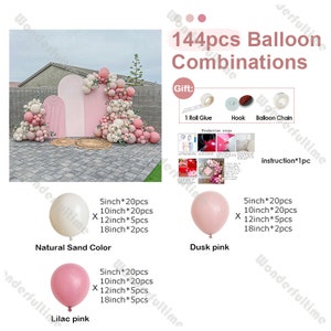 126/144 Wedding Balloon Garland Arch Kit Natural Sand Pink Boho ...