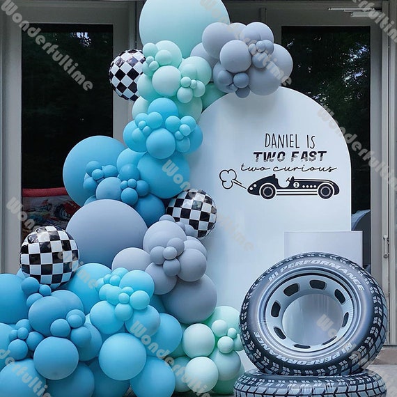 14ft Matte Baby Blue Balloon Arch Kit Racing Car Theme Balloon - Etsy