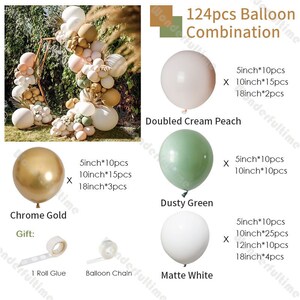 124pcs Matte White Doubled Blush Balloon Garland Arch Kit Wedding ...