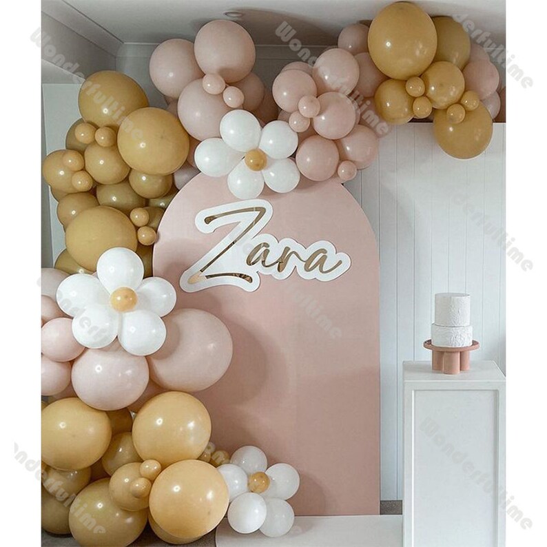 83/146pcs Two Groovy Balloon Arch Cream Peach White Brown - Etsy