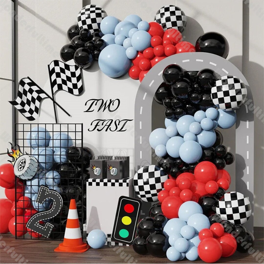 147pcs Red Blue Two Fast Balloon Arch Racing Car Themed Party - Etsy