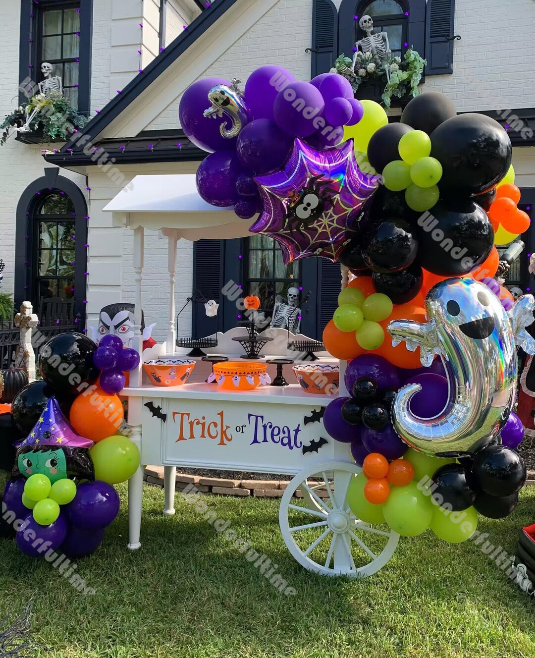 117 Halloween Witch Balloon Garland Purple Green Orange Globos Fall ...
