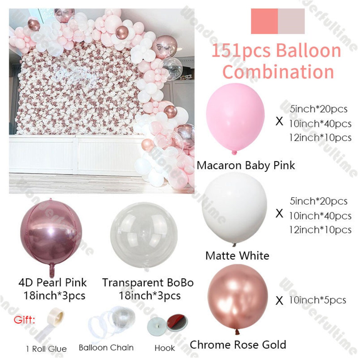 151pcs Macaron Baby Pink Balloon Arch Garland Kit Wedding - Etsy