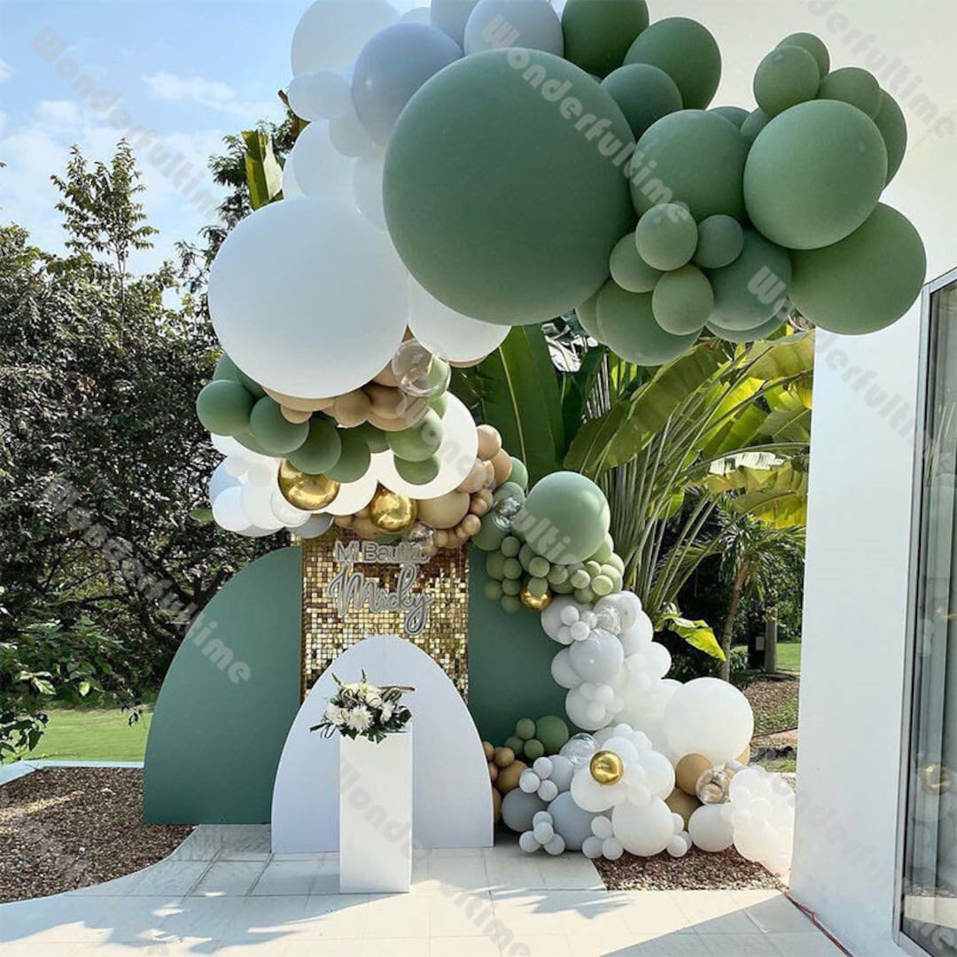 177pcs Dusty Green Balloon Arch Garland Kit Wedding Decoration Matte ...