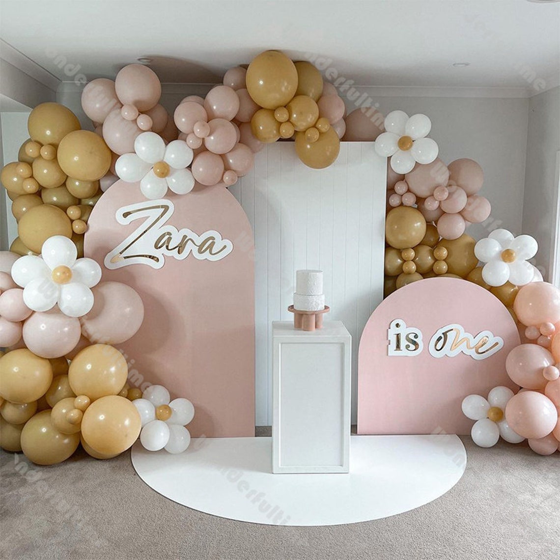 83/146pcs Two Groovy Balloon Arch Cream Peach White Brown - Etsy