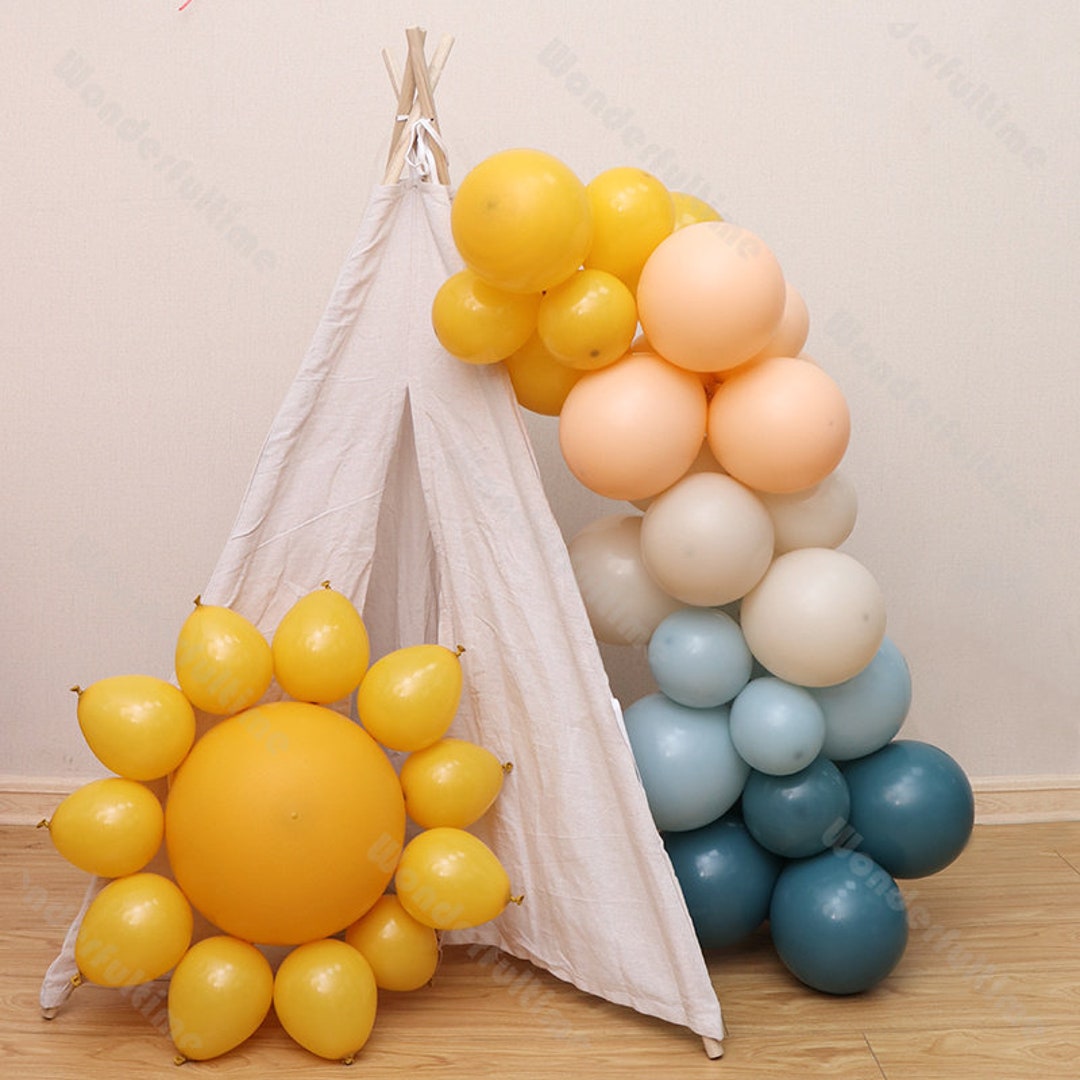 91 Little Sunshine Balloon Garland DIY Kit Natural Sand Blue Sun ...