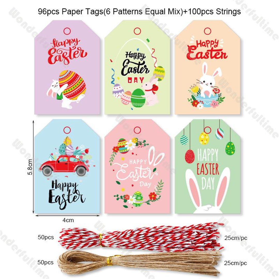 Easter Spring Gift Tag Pastel Basket Label Easter Goody Bag Tags Kids ...