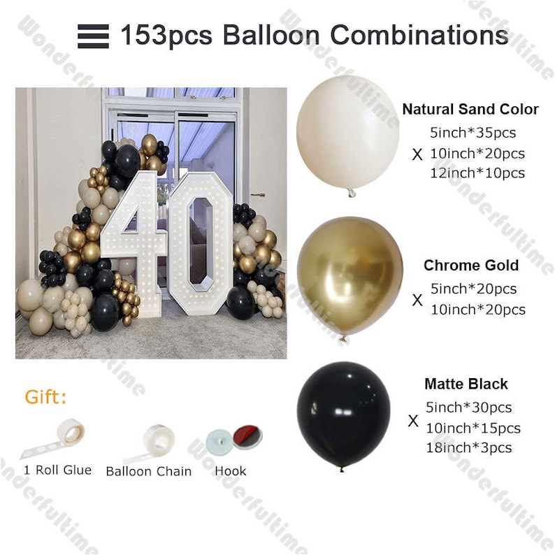 102/153pcs Natural Sand Balloon Arch Garland Kit Birthday Decoration ...