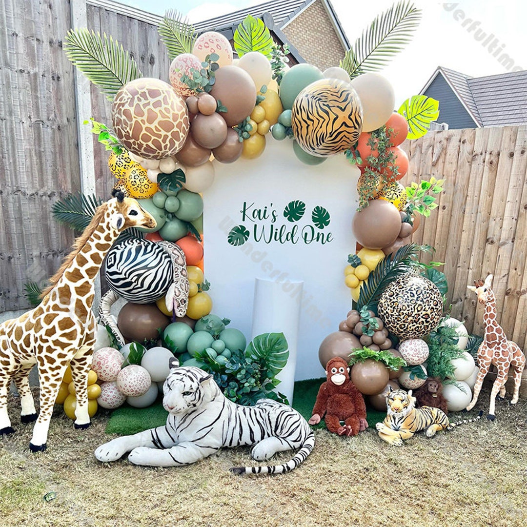 120pcs Jungle Balloon Arch Natural Sand Green Forest Balloons Woodland ...