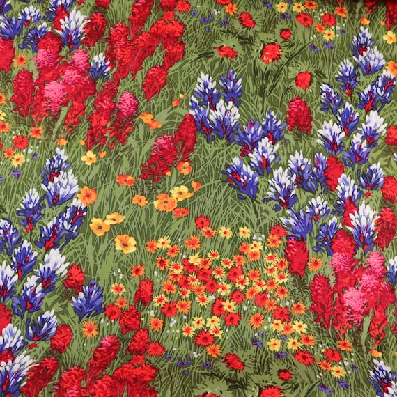 Wildflowers Craft Cottonquiltingpatchworkc400michael - Etsy