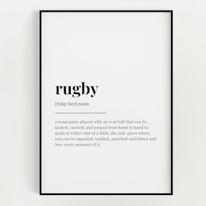 RUGBY DEFINITION PRINT Wall Art Print Rugby Print - Etsy
