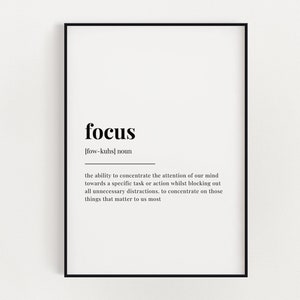 FOCUS DEFINITION PRINT | Wall Art Print | Focus Print | Definition ...