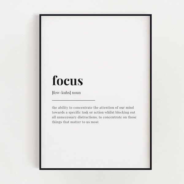 Focus Motivational Poster - Etsy