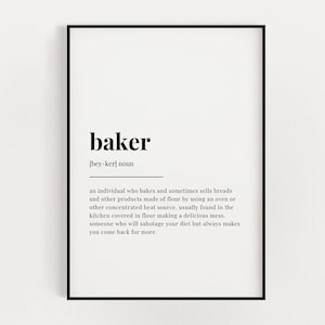 BAKER DEFINITION MEANING | Digital Download | Printable Wall Art ...