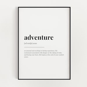 ADVENTURE DEFINITION MEANING | Printable Wall Art | Digital Download ...
