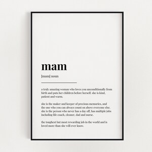 MAM DEFINITION PRINT | Wall Art Print | Mam Print | Definition Print ...