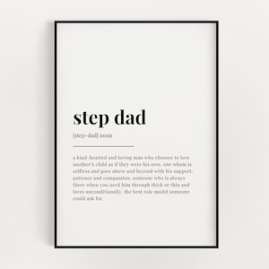 STEP DAD DEFINITION Meaning | Printable Wall Art | Gift for Step Dad ...