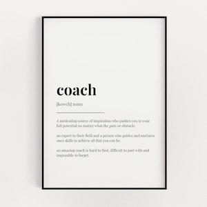 COACH DEFINITION PRINT Wall Art Print Coach Print Definition Print ...