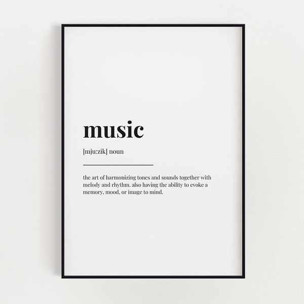 Music Definition Printable Art - Etsy
