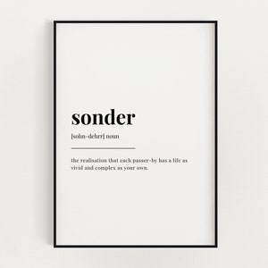 SONDER DEFINITION PRINT Wall Art Print Sonder Print - Etsy