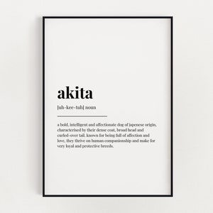 AKITA DEFINITION MEANING | Printable Wall Art | Akita Print ...
