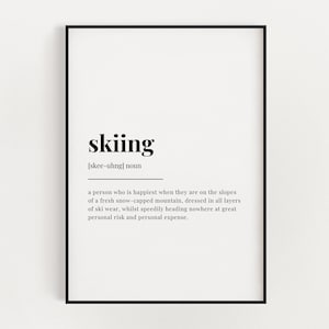 SKIING DEFINITION PRINT Wall Art Print Skiing Print Definition Print ...