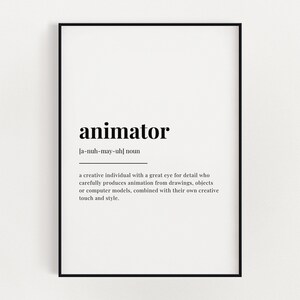 ANIMATOR DEFINITION MEANING | Instant Download | Printable Wall Art ...