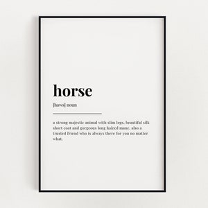 HORSE DEFINITION MEANING | Printable Wall Art | Instant Download ...