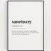 SANCTUARY DEFINITION MEANING | Printable Wall Art | Home Decor ...