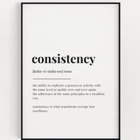 Consistency Word Definition Wall Art - Gift for Consistency Dictionary ...