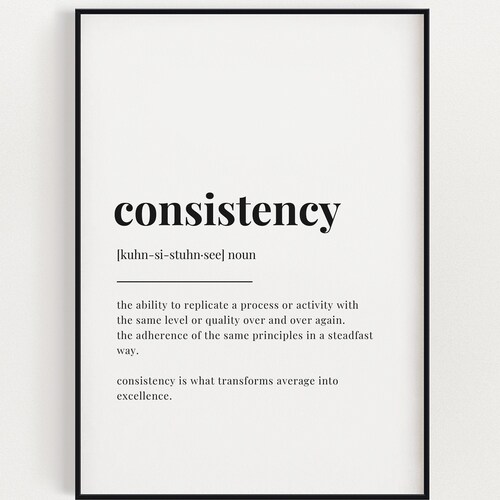CONSISTENCY DEFINITION PRINT Digital Download Printable - Etsy