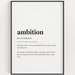 AMBITION DEFINITION PRINT | Digital Download | Printable Wall Art ...