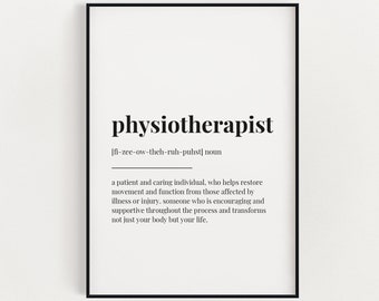 Definition of Physiotherapist Quote Poster Print, Physiotherapist ...