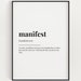 MANIFEST DEFINITION MEANING | Printable Wall Art | Law of Attraction ...